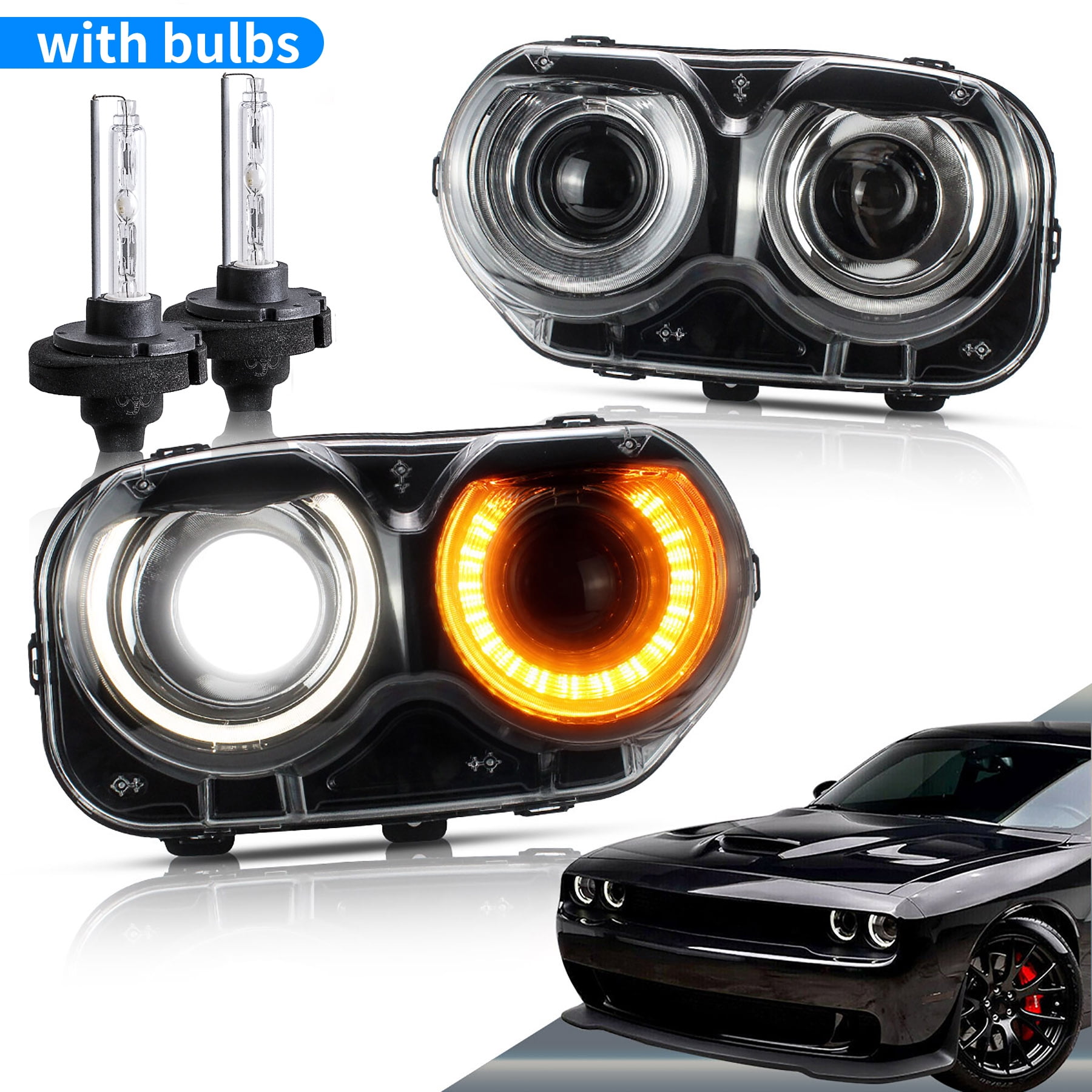 VLAND LED Headlights with Bulbs for Dodge Challenger 2015-2019(Not Fit ...