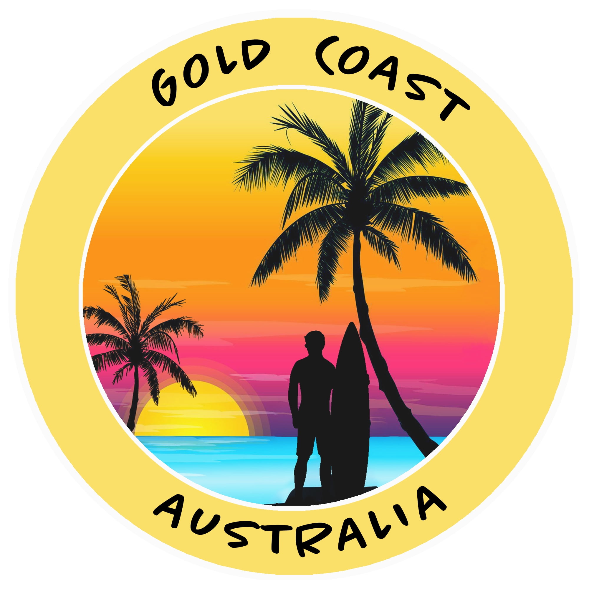 Gold Coast, Australia Surfer Sun Decorative Car Truck Decal Window ...