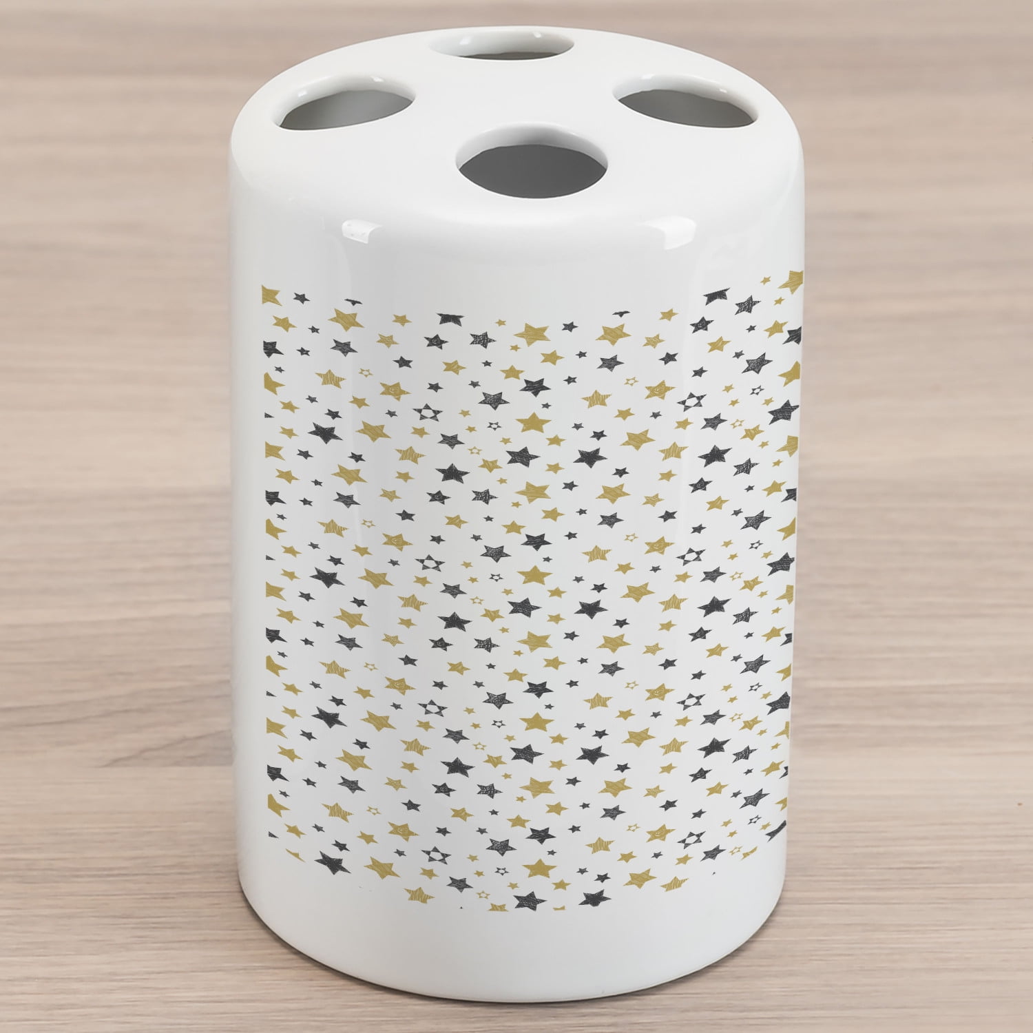 Sketchy Ceramic Toothbrush Holder, Hand Drawn Star Pattern Cosmos ...