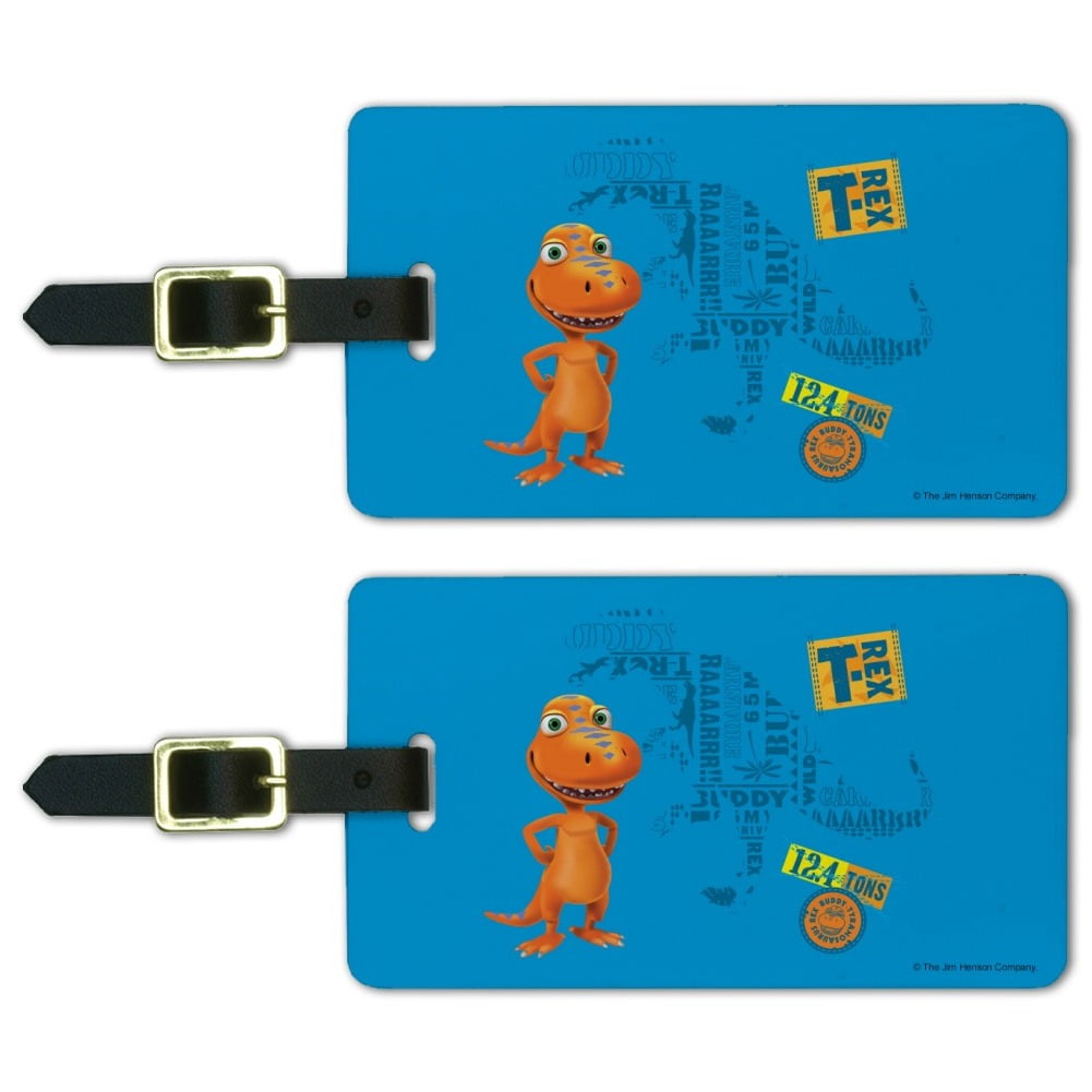Dinosaur Train T-Rex Buddy Blue Luggage ID Tags Suitcase Carry-On Cards ...