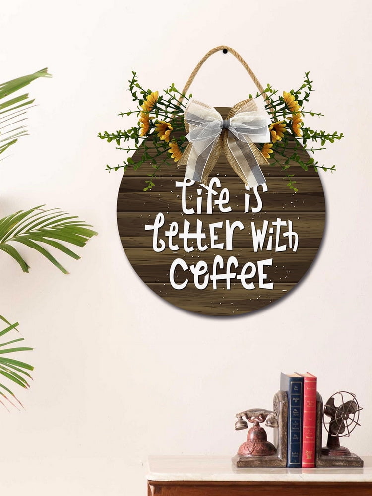 Eveokoki Life Is Better With Coffee Sign Rustic Wood Coffee Sign ...