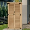 MCombo Outdoor Wooden Storage Cabinet, Garden Tool Shed w/ Latch ...