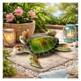Resin Sea Turtle Decorative Statue - 16x15 Inch Tropical Wall and ...