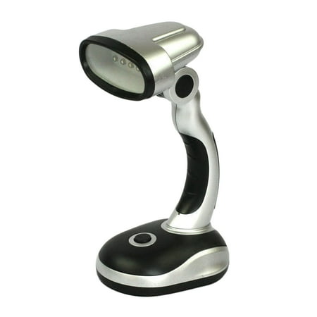 Adjustable Head LED Desk Lamp, Push Button Control Table Lamp, Compact ...