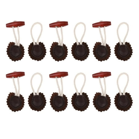 Wooden Toggle Button with PU for Coat Jacket Duffle Sewing Buttons Set ...