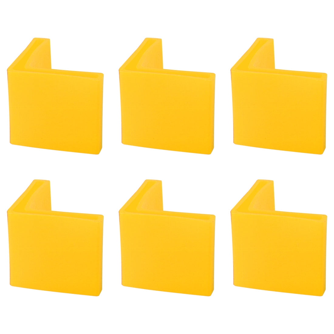 6 Pcs Yellow Plastic Angle Iron Foot L Shape Edge Floor Protector 45 x ...