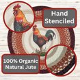 Rustic Farmhouse Braided Kitchen Round Rooster Rugs for Country Style ...