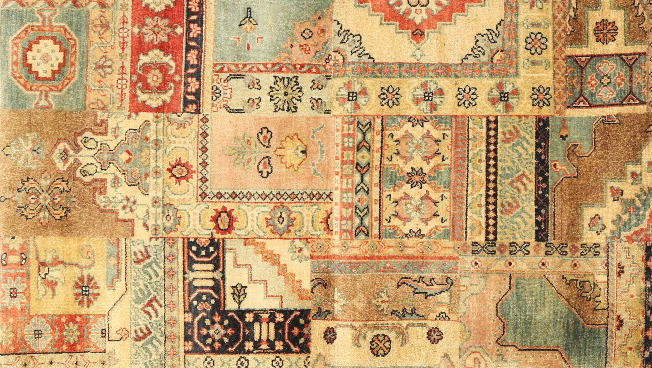 Ahgly Company Indoor Rectangle Traditional Chrome Gold Yellow Persian ...