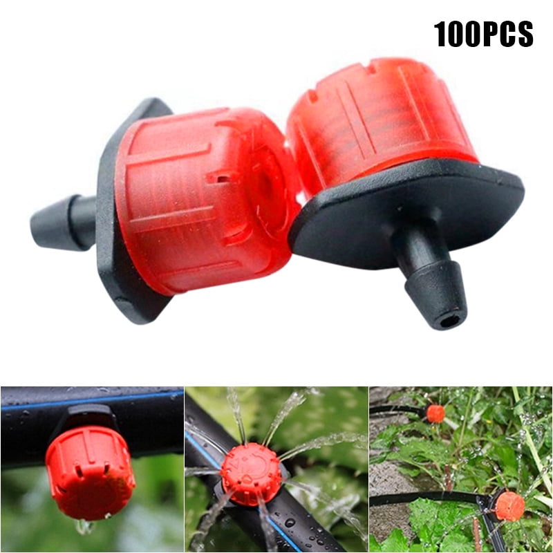 100 Pcs Adjustable Irrigation Misting Micro Flow Dripper Drip Head ...