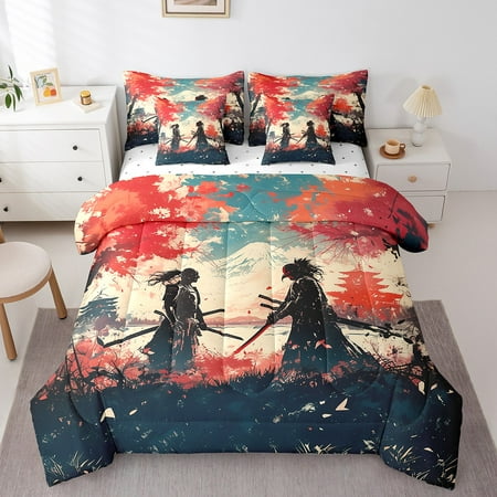 YST Samurai Comforter Set 7 Pieces Bed In A Bag Full, Japanese Style ...
