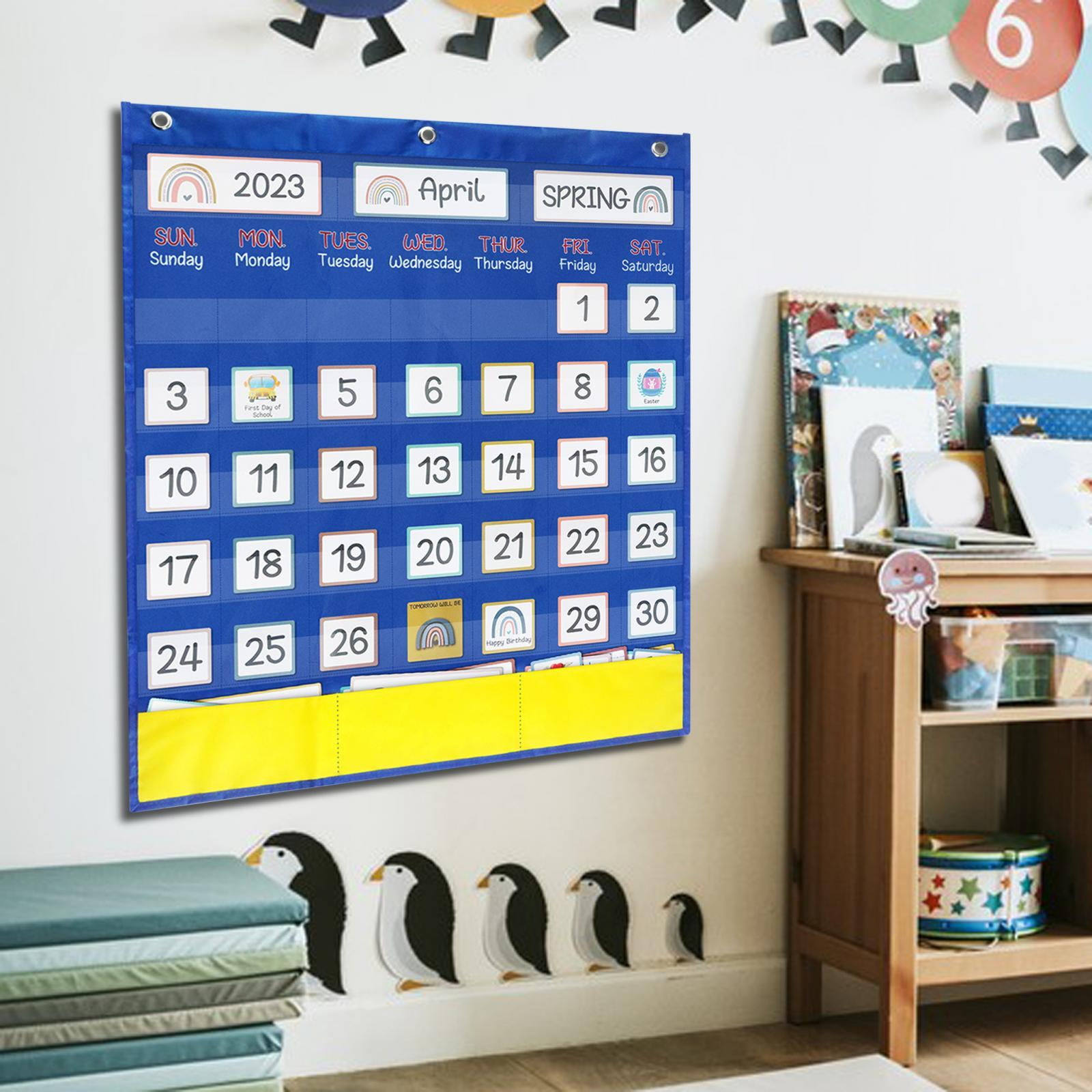 Rainbow Calendar Pocket Chart Ocean Theme Classroom Calendar Set ...