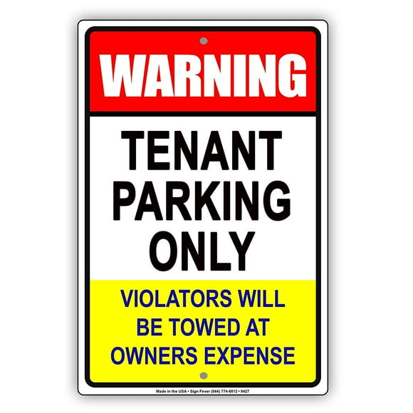 Tenant Parking Only Sign
