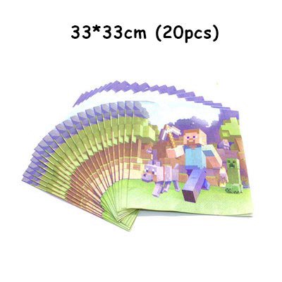 Alician Minecraft Theme Disposable Tableware Set Birthday Party ...