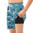 Blue Palm Tree Swim Trunks Quick Drying Bathing Suit Summer Shorts ...