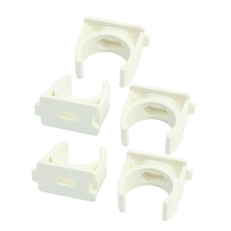 5Pcs 25mm Dia White PVC-U Push Snap in Clip Pipe Clamps for Water ...