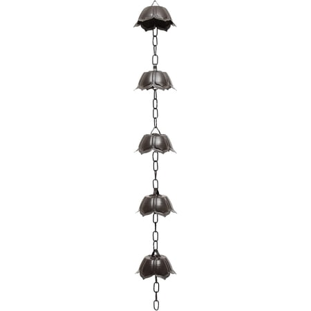 Rain Chain Lotus Cup Antique Flower Rain Chimes Bells Replacement ...