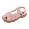 Asxite Toddler Sandals Summer Solid Color Petal Closed Toe Soft Sole ...