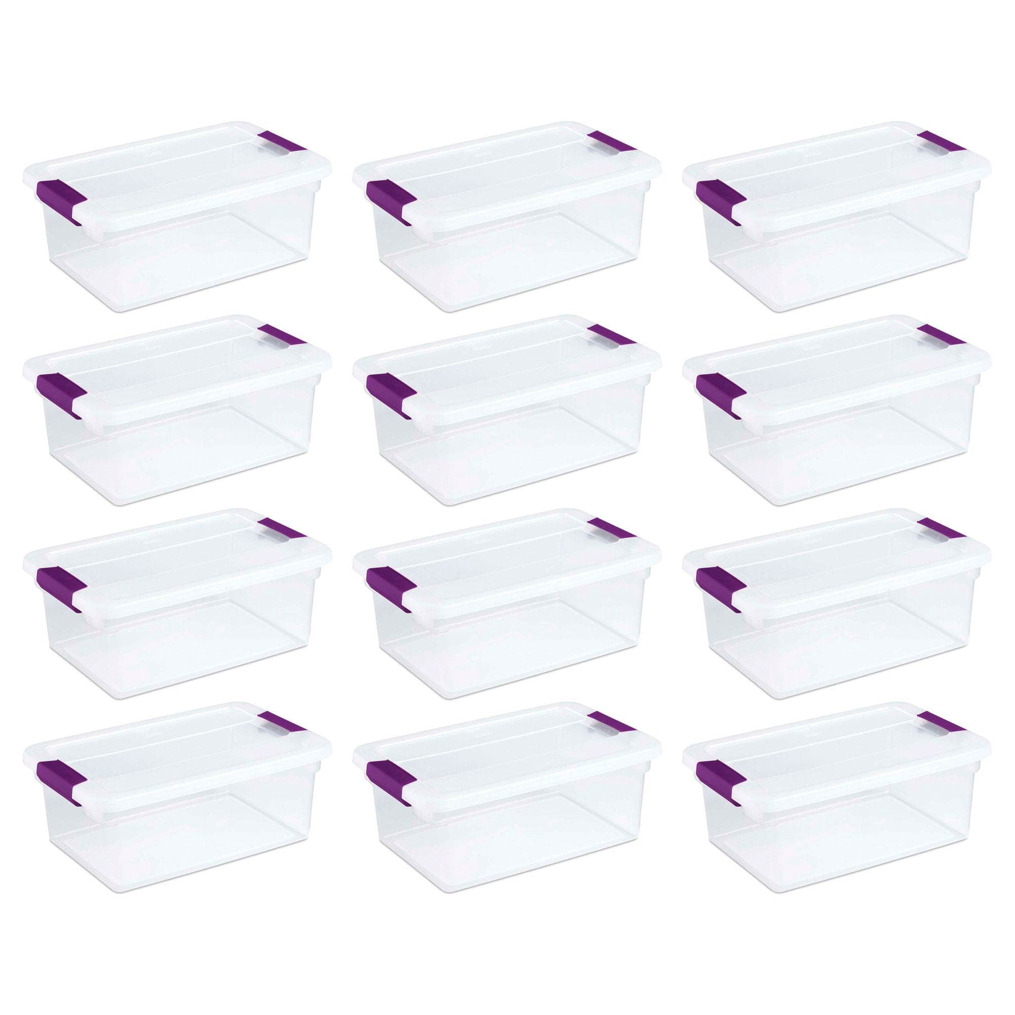 Sterilite 15 Qt Plastic Stackable Storage Container W Lid Clear 12
