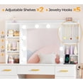 BEWISHOME Vanity Desk with 3 Color Lighted Mirror & Charging Station, 9 ...