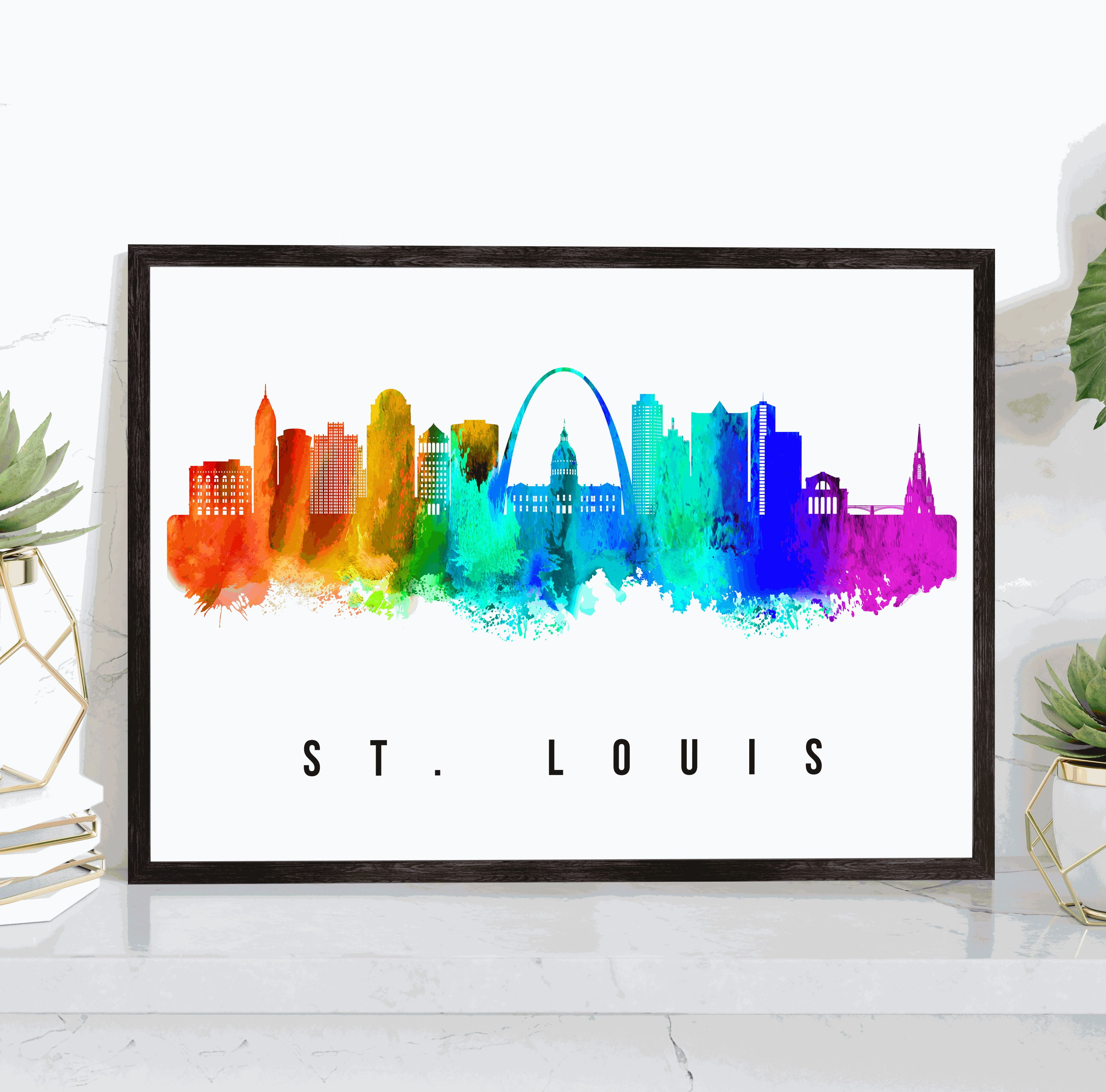 Pera Print St.Louis Skyline Missouri Poster, St.Louis Cityscape ...