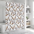 Baseball Sport Bathroom Shower Curtains with 12 Hooks Polyester ...
