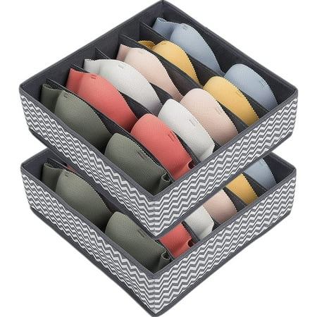 Bail Underwear Storage, Set of 2 Foldable Drawer Organizer Box with 6 ...