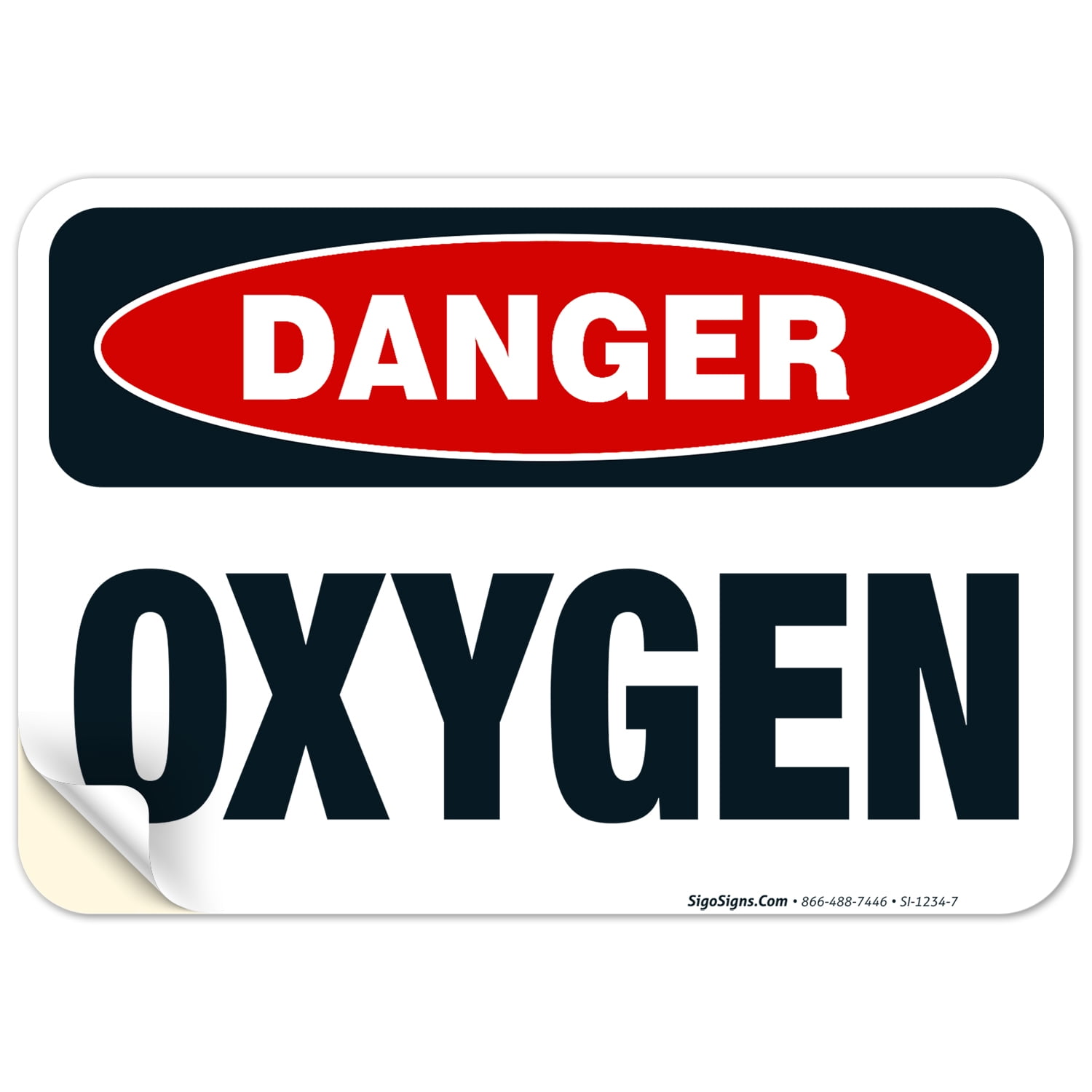 Danger Oxygen Sign, OSHA Danger Sign, - Walmart.com