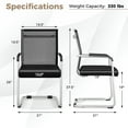 Costway Office Guest Chairs Set of 4 with Metal Sled Base & Armrests ...