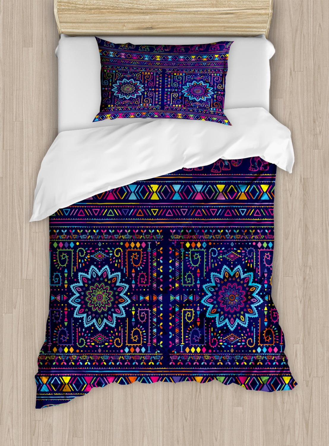 Psychedelic Duvet Cover Set Twin Size, Traditional Middle Eastern and ...