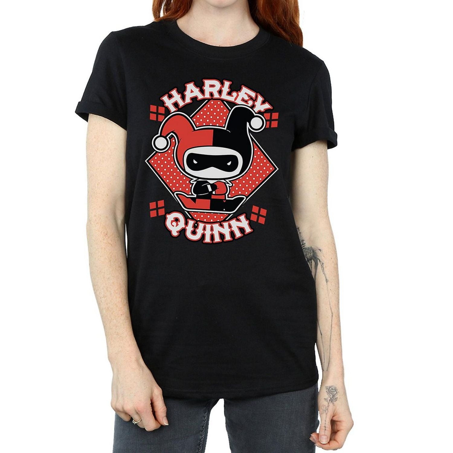Click here for Harley Quinn Womens Chibi Cotton Boyfriend T-Shirt... prices