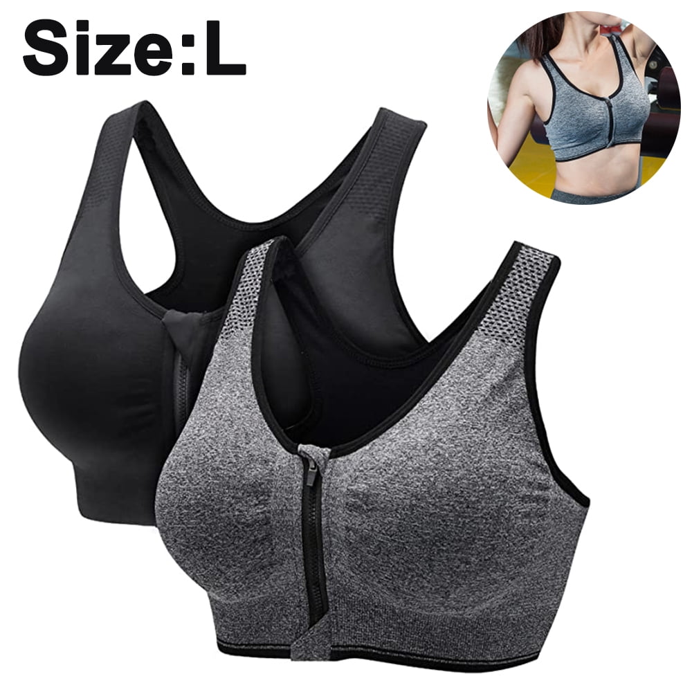 Click here for Hesignd 2 Pcs Zipper In Front Sports Bra High Impa... prices