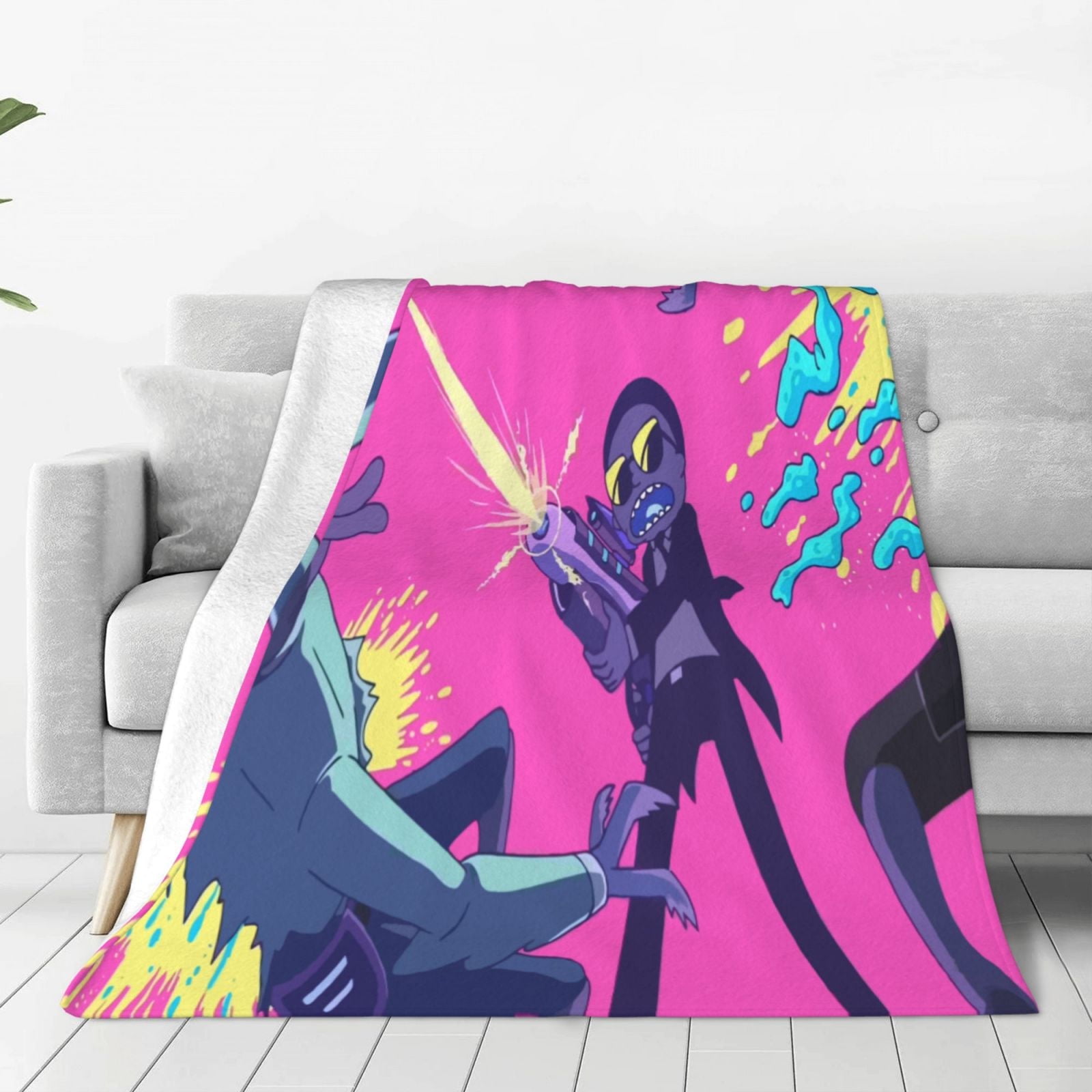 Manta de Rick y Morty para decoración de habitación, manta de franela para sofá cama de 80 x 60 ...