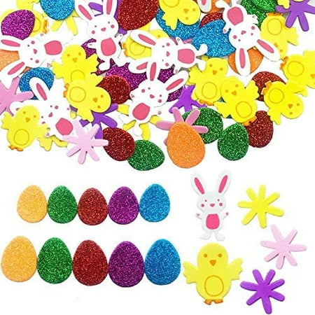 400 PCS Easter Foam Stickers Set-Self Adhesive Easter Stickers Glitter ...