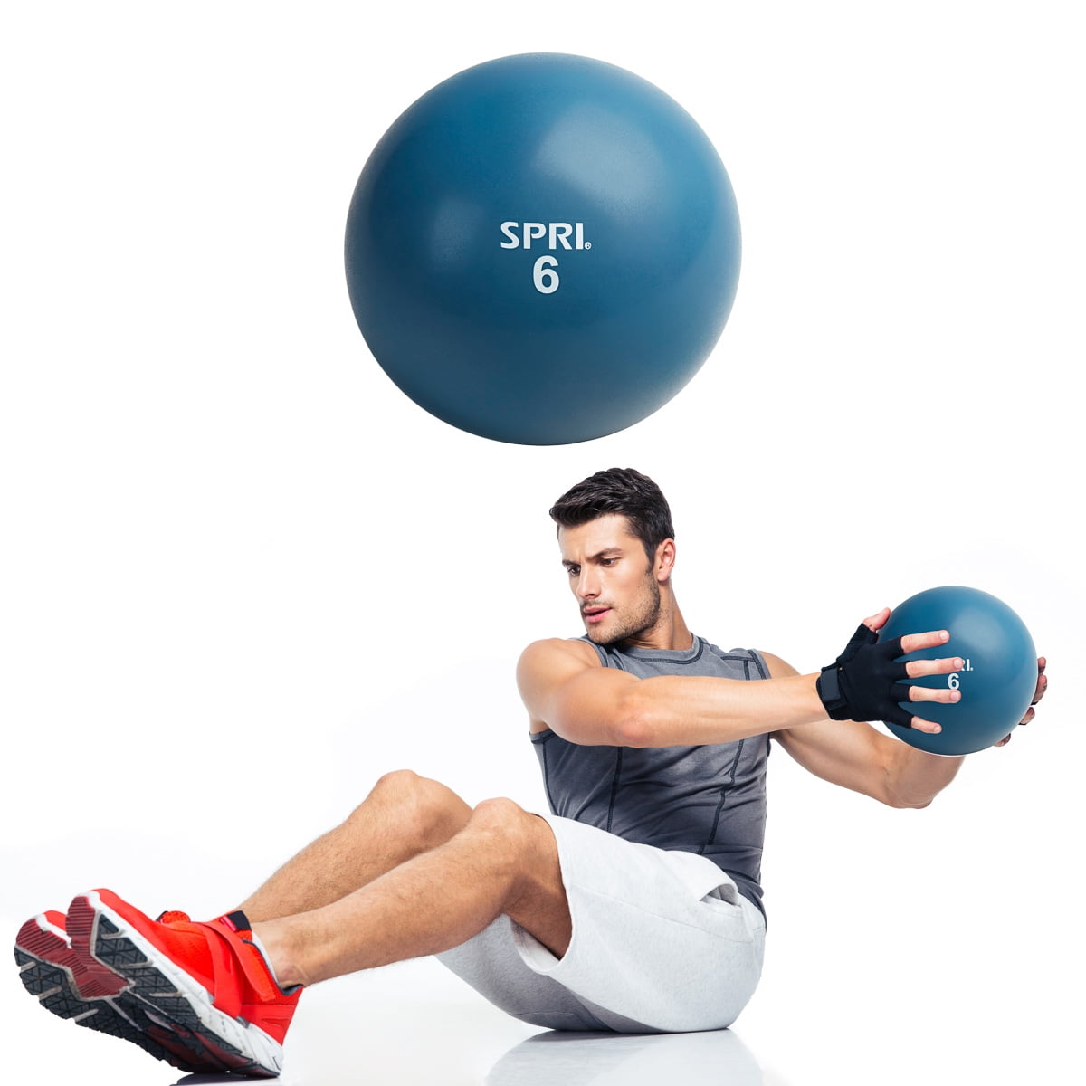 SPRI 6 LB Soft Toning Ball Hand Held Medicine Ball for Exercise ...