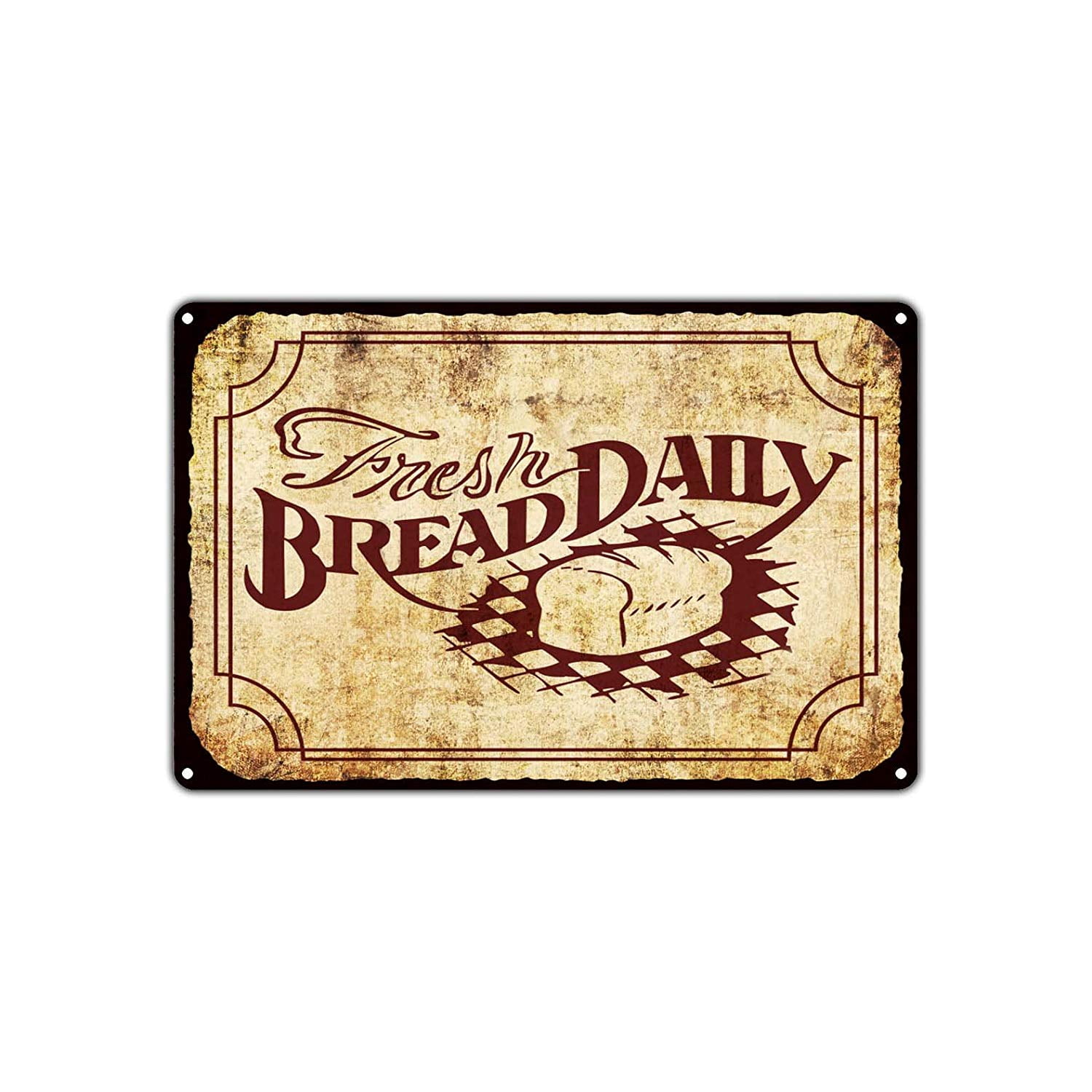 Fresh Bread Daily Vintage Retro Bakery Pastry Shop Metal Decor Wall Art ...