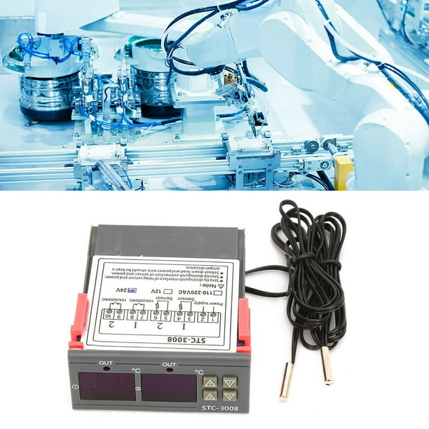 Controlador de temperatura ajustable, STC-3008 Controlador de termostato de temperatura con ...