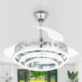 Oaks Aura 42'' Retractable LED Ceiling Fan Light, 3-Color Dimmable, 6 ...