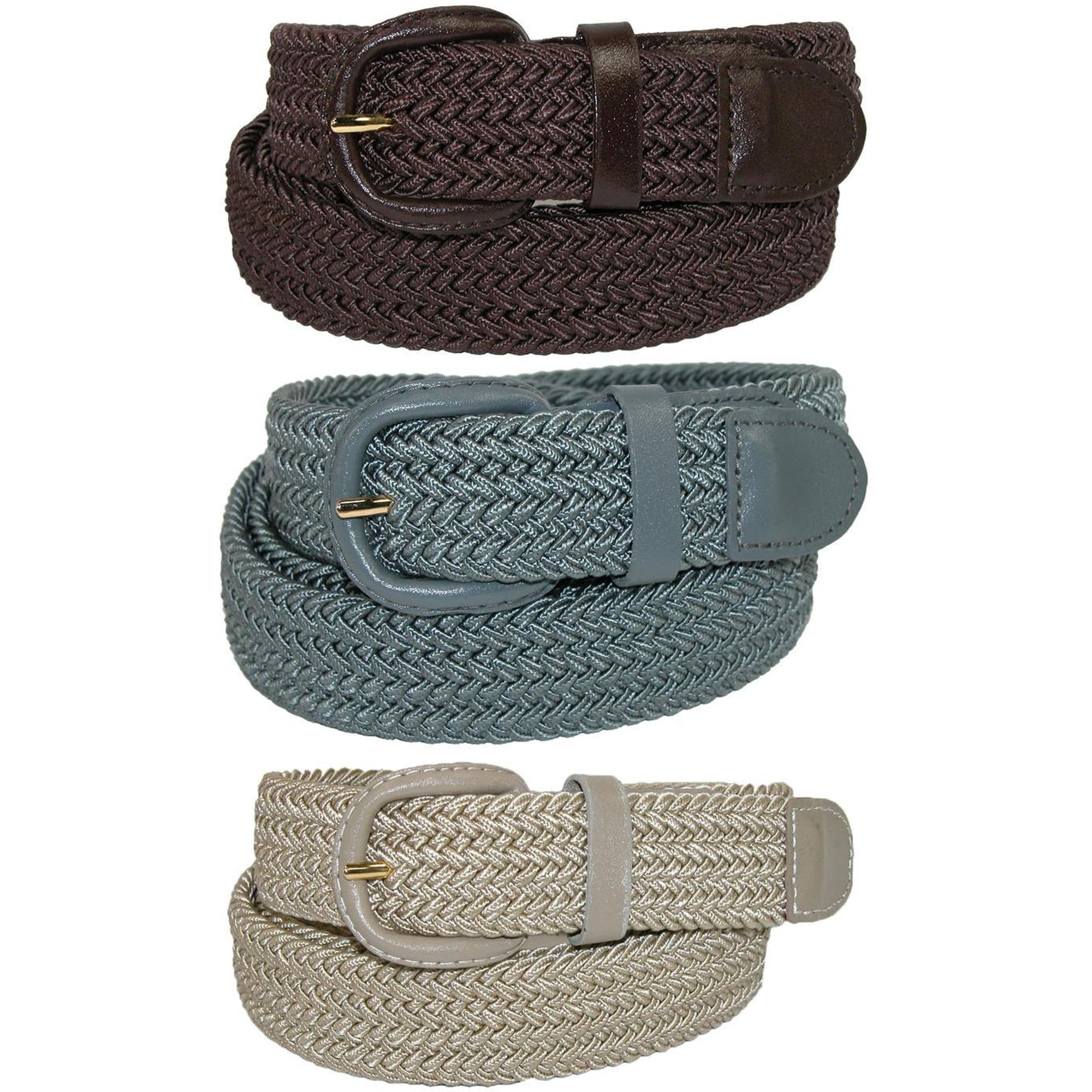 Click here for Ctm Elastic Braided Stretch Belt (Pack Of 3 Colors... prices