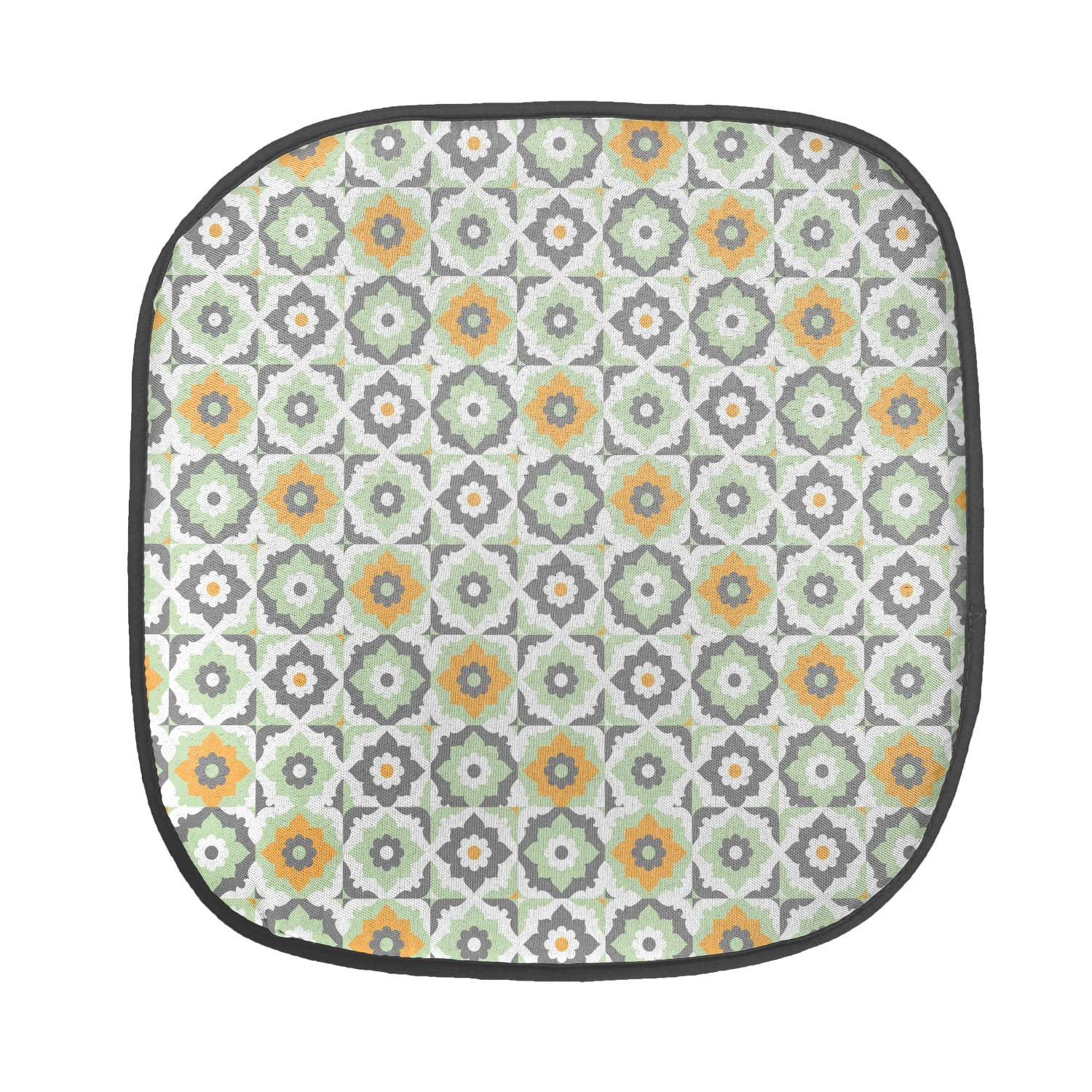 Quatrefoil Chair Seating Cushion, Lotus Floral Shapes Moroccan Tile ...