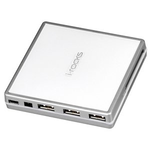 12IN1 CARD READER MAC/PC W/ 3PORT USB 2.0 HUB WHITE BY I ROCKS ...