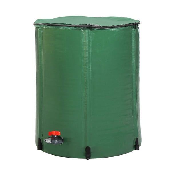50 Gal Collapsible PVC Rain Barrel Portable Water Storage Tank Foldable ...
