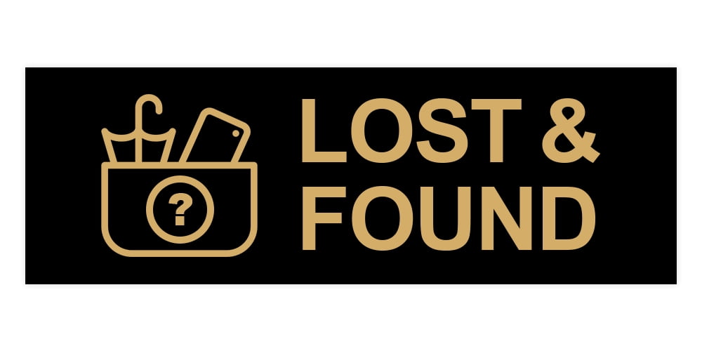 Basic Lost And Found Sign (Black Gold) - Medium - Walmart.com