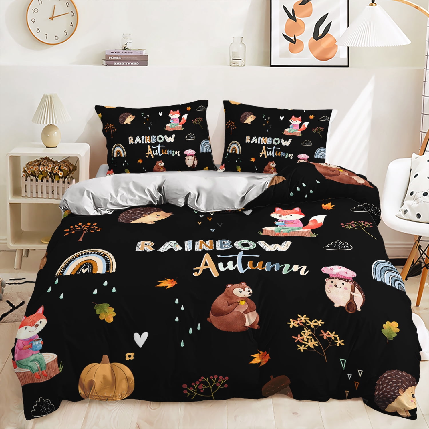 Hosima 3-Piece 3D Digital Printed Polyester Down Quilt Cover With ...