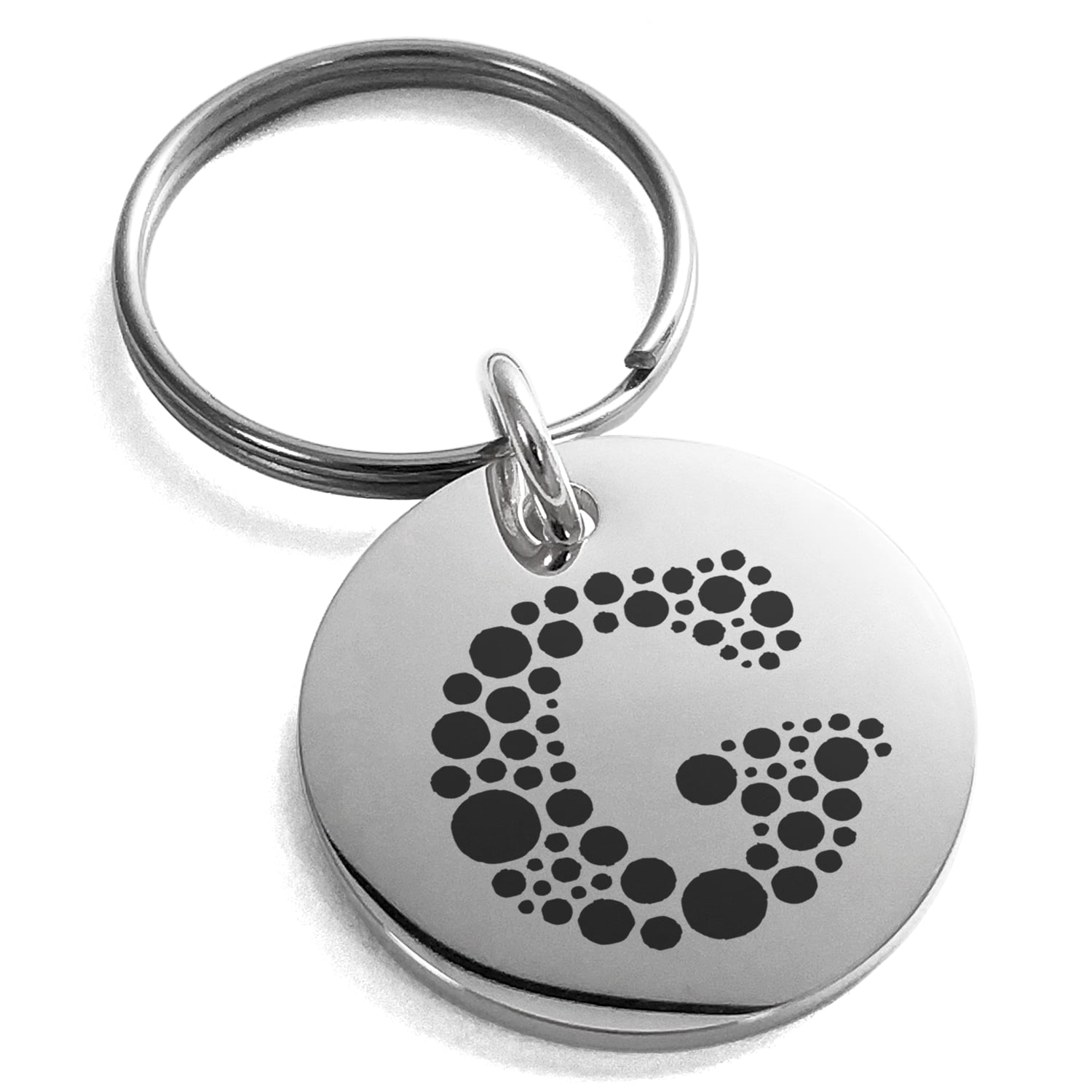 Stainless Steel Letter G Initial Dotted Monogram Engraved Small ...