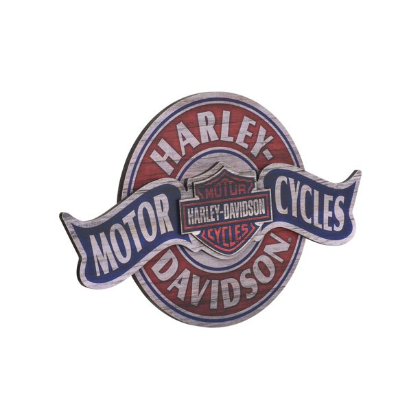 Harley-Davidson Wooden Pub Sign, Distressed Motorcycles Banner, 22 x 14 ...