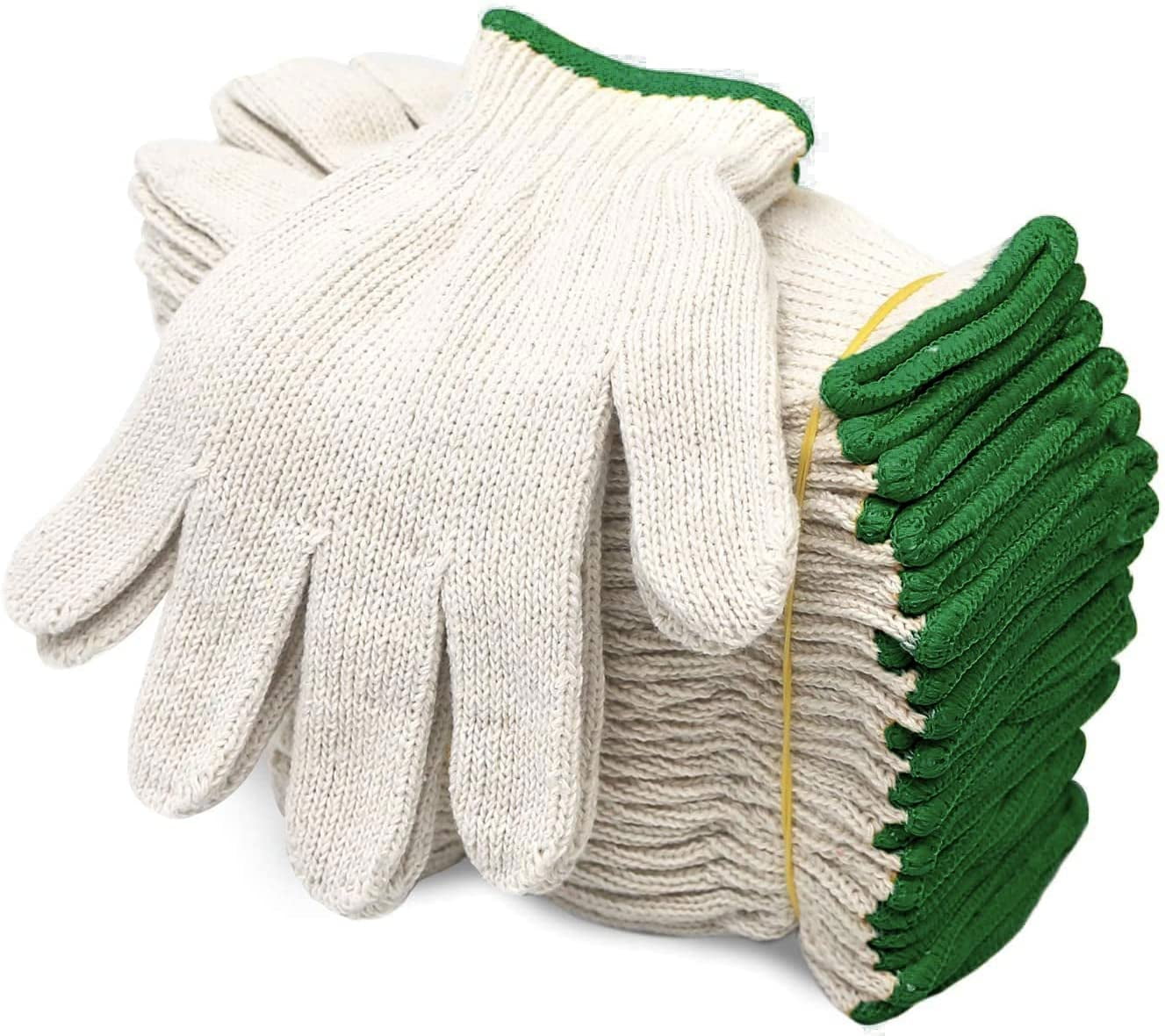 EvridWear 12 Pairs Pack Cotton Polyester String Knit Safety Protection ...