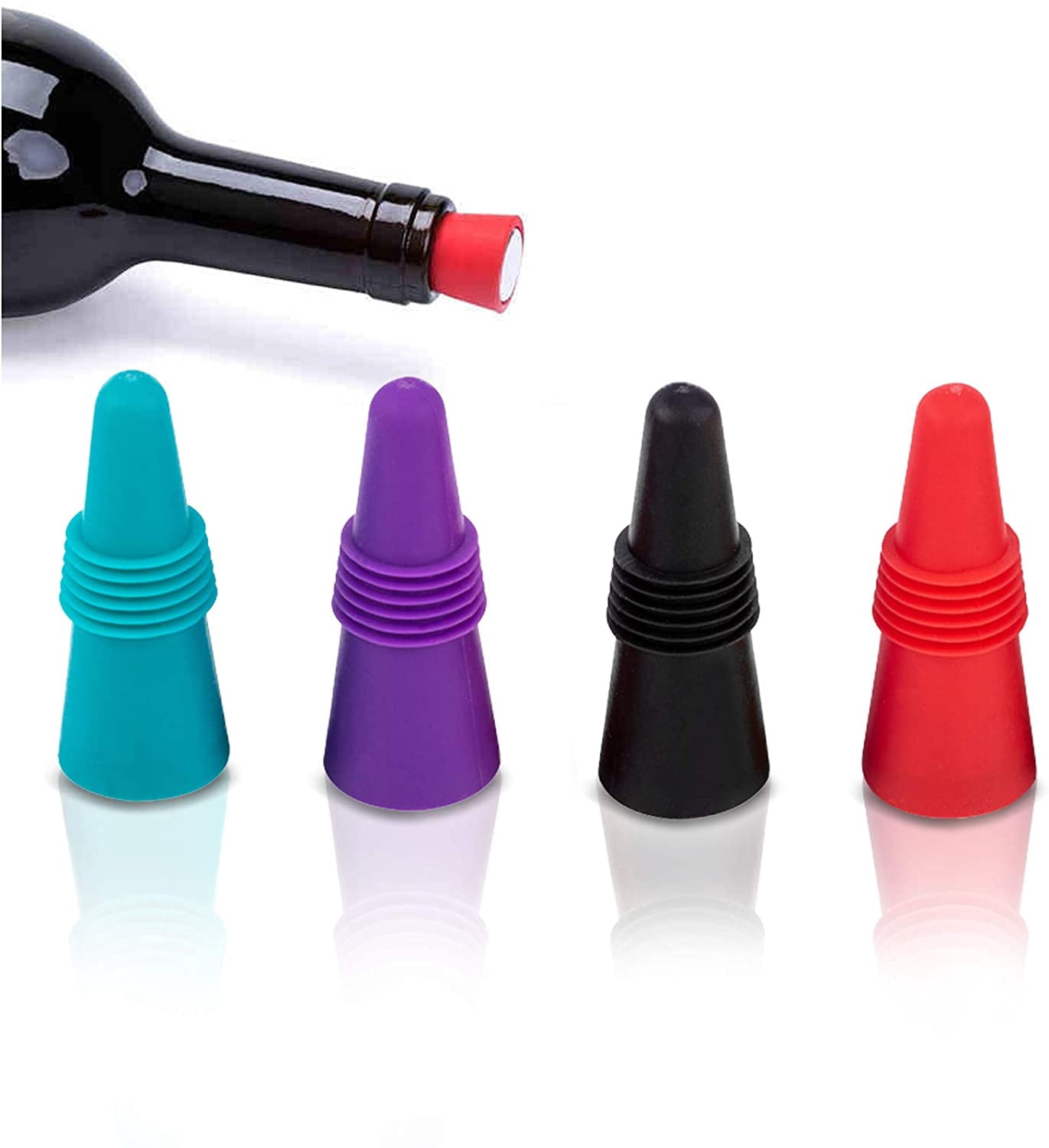 Wine Stoppers Beverage Bottle Sealer Soft Silicone Wine Bottle Stoppers ...