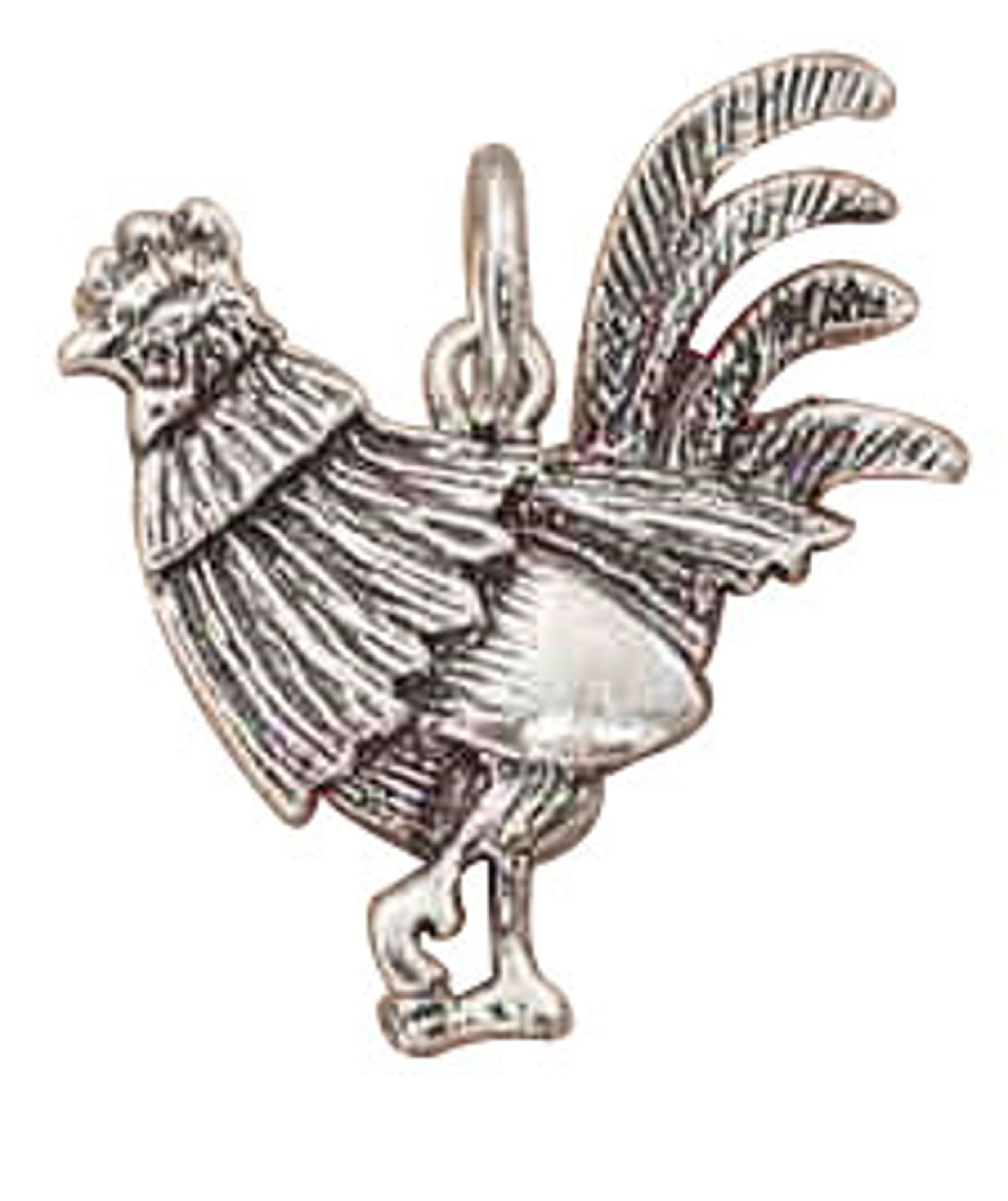 Sterling Silver 20" Unisex 1.5mm Box Chain Rooster Chicken Bird Pendant ...
