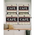 Cafe Words on Black Background Short Blackout Curtains 30 Inch Long ...