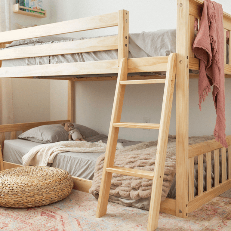 Max & lily twin low bunk bed with staircase store